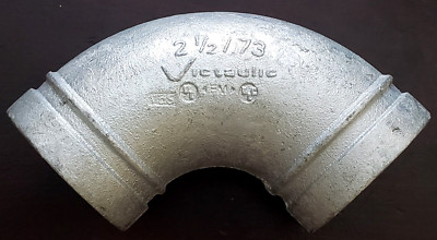 Victaulic Style 10 2 1/2" / 73 Galvanized 90-Degree Elbow Grooved Pipe ...