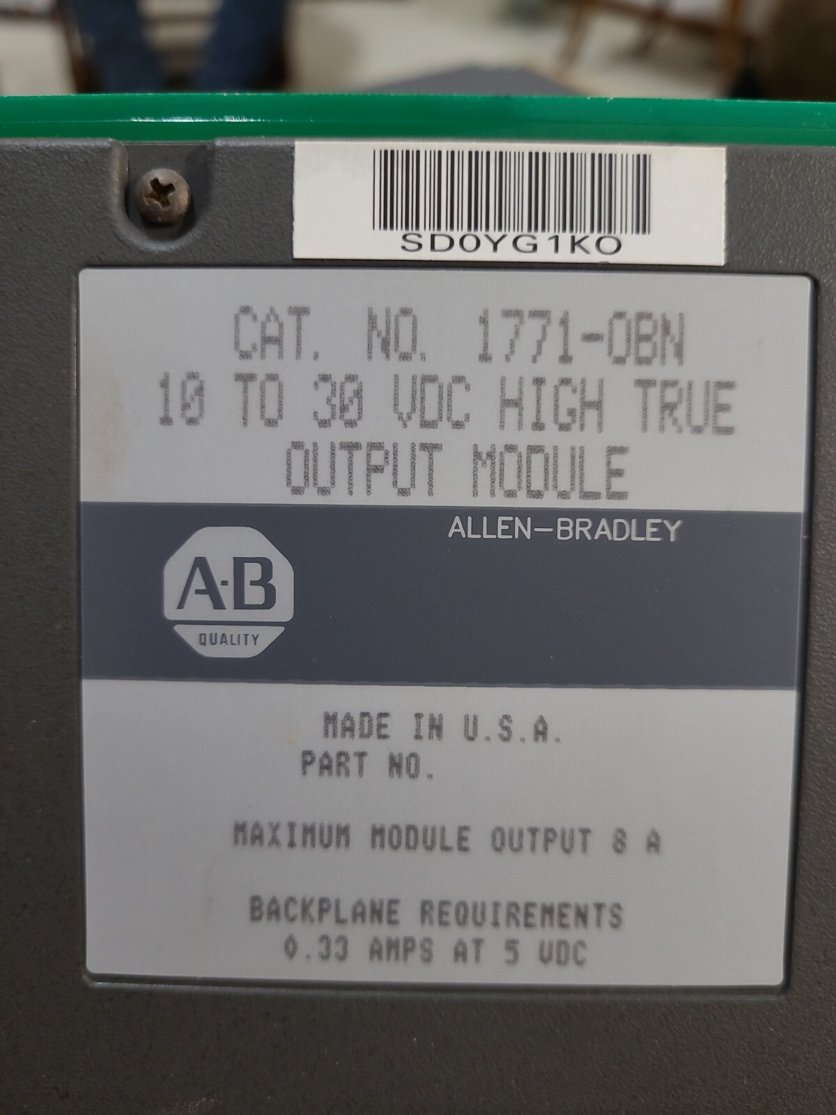 USED Allen Bradley 1771-OBN PLC-5 10 to 30 VDC High True Output Module ...