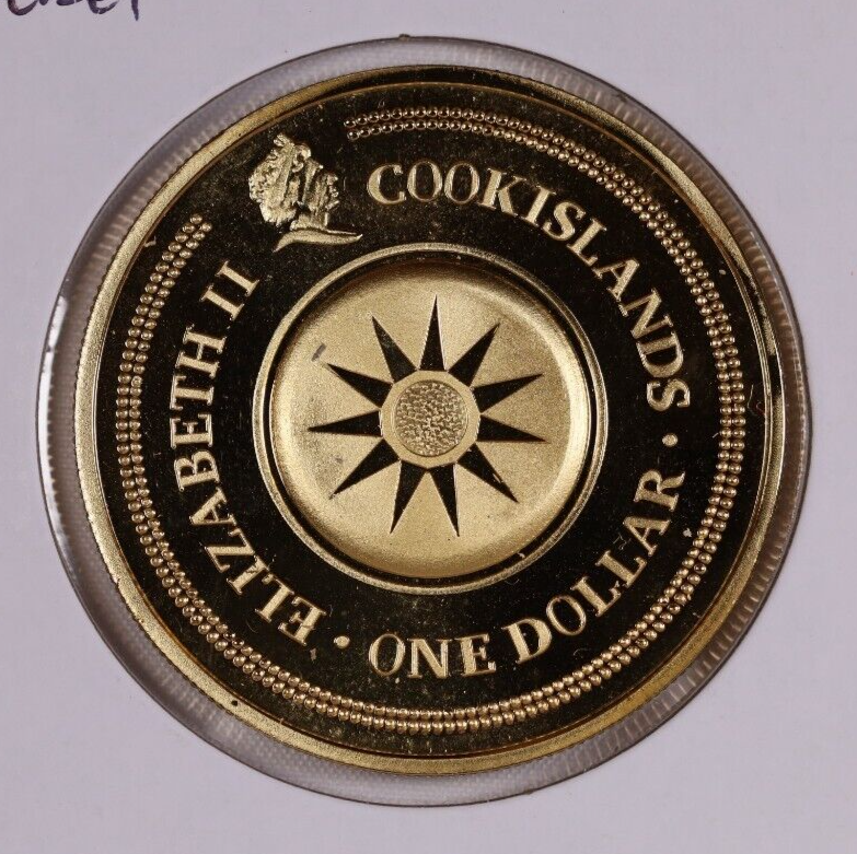2003 Cook Islands 1 Dollar Coin Signs of the Zodiac Cancer Gold plated ...