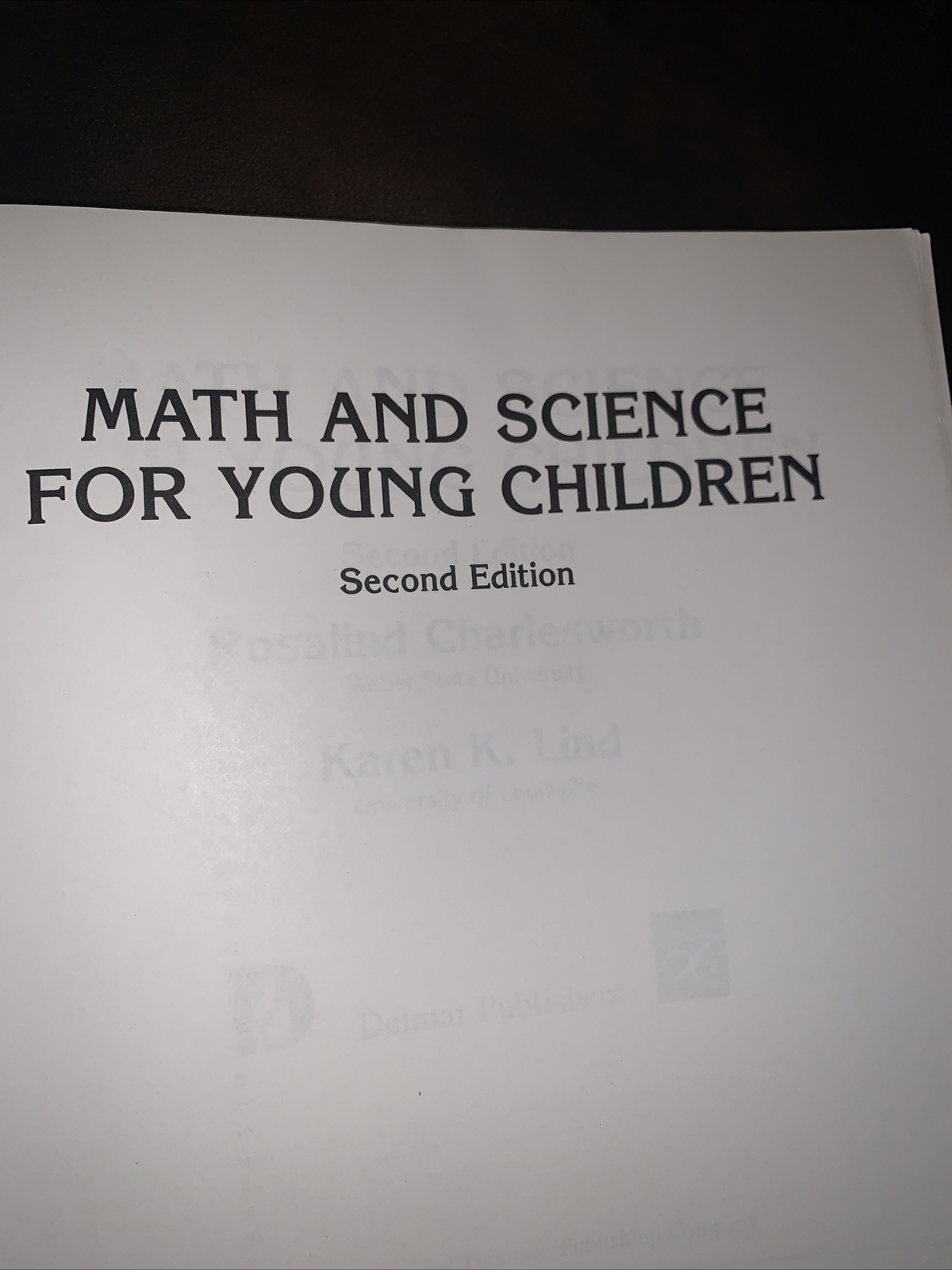 Math and Science for Young Children by Rosalind Charlesworth (1995 ...
