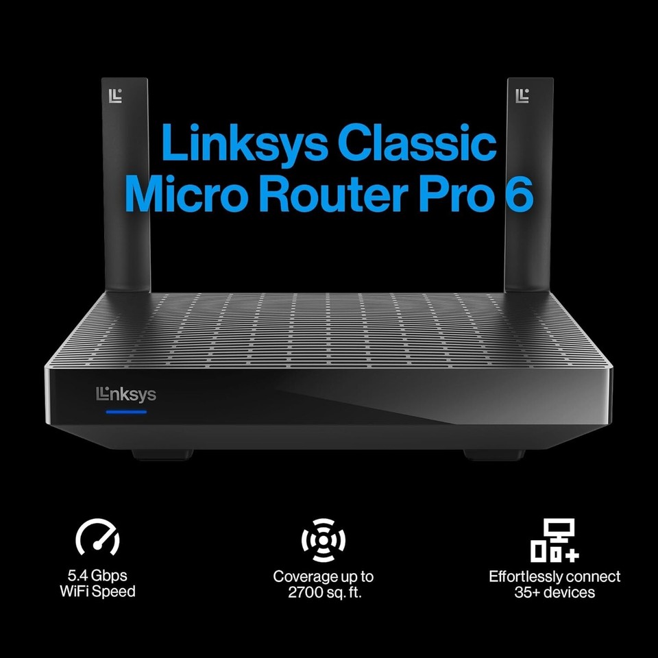 Linksys Mesh WiFi 6 Router Connect 30+ Devices Up to 2,700 Sq Ft up to ...