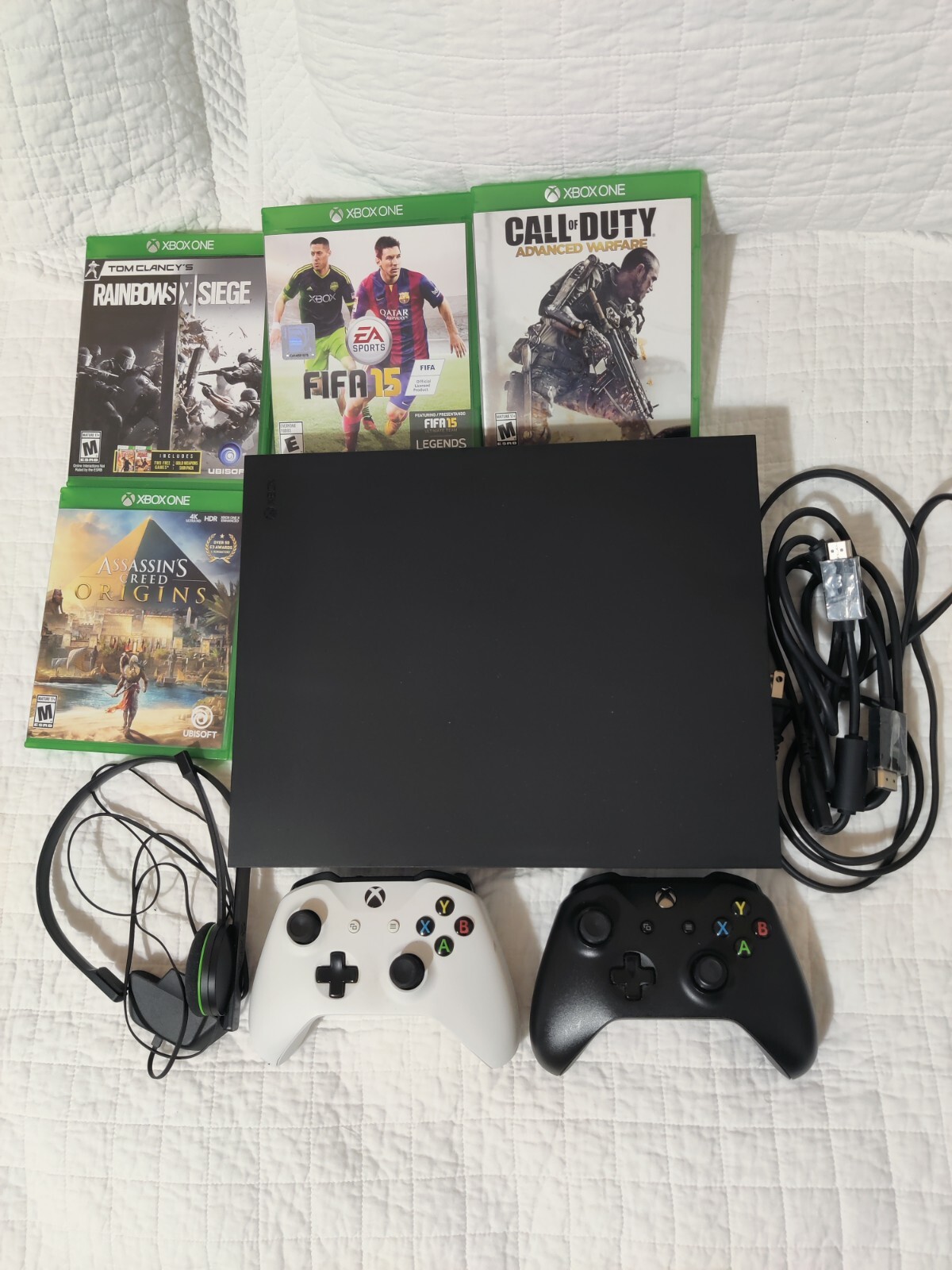 Microsoft Xbox One X 1TB Console - Black with 2 Controllers and 4 Games ...