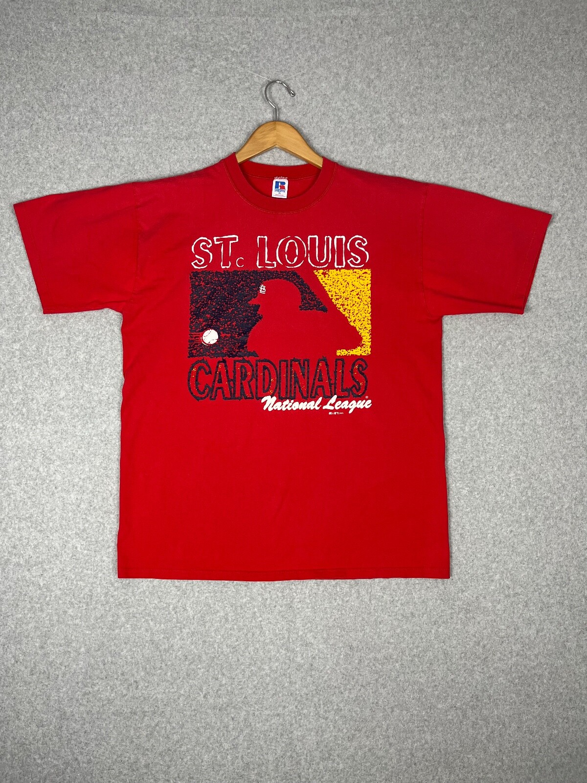 Vtg St Louis Cardinals Shirt Mens XL Front Graphic Logo MLB Russell ...
