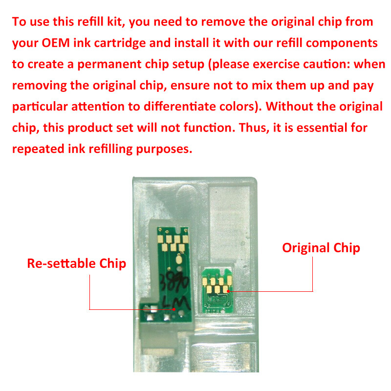 80ml Refillable Ink Cartridges for Epson 3800 3800C 3880 3890 with Chip ...