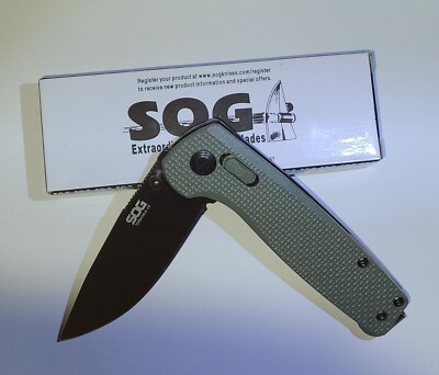 SOG Terminus XR Folder 3" CRYO D2 Steel BLACK Blade BLACK Textured ...