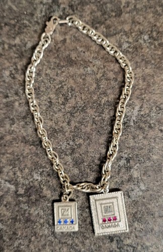 GM General Motors Canada Employee Service Award Bracelet Double Charm ...
