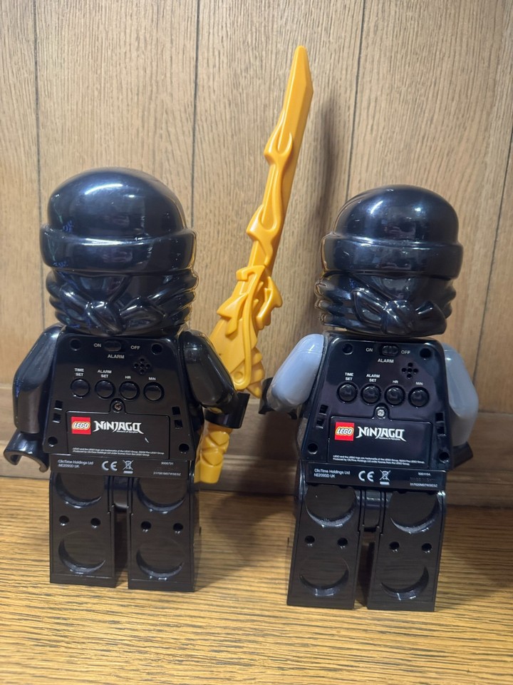 LEGO NINJAGO COLE MINI-FIGURE PAIR ALARM CLOCKS 9.5" w/SWORD | eBay