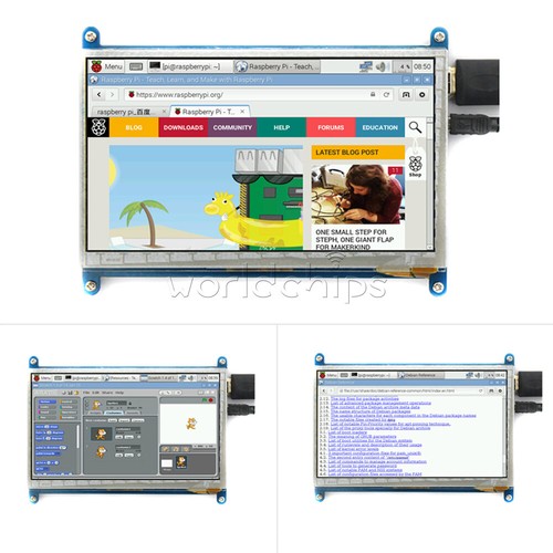 7"inch LCD HDMI Ultra-clear Display Raspberry Pi 3 2 1 Generation ...