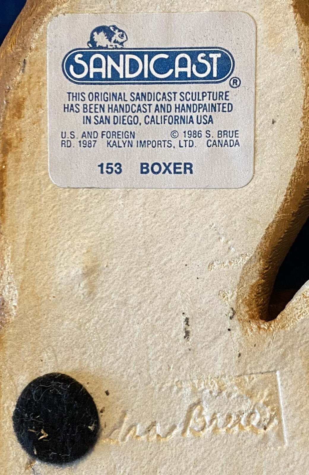 1986 Vintage 10" Sandicast Boxer Figurine Hand Painted Artist Signed ...