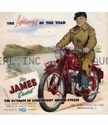 James The James cadet 122cc Villiers motorcycle poster ca 8 x 10 print ...