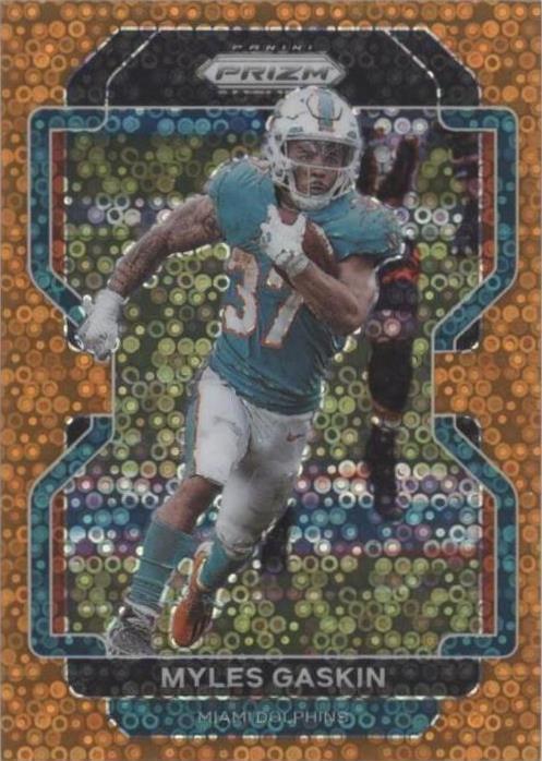2021 Panini Prizm - Myles Gaskin #108 Orange Disco Prizm for sale ...