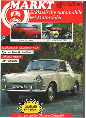 Oldtimer Markt Heft 12/1988 | eBay.de