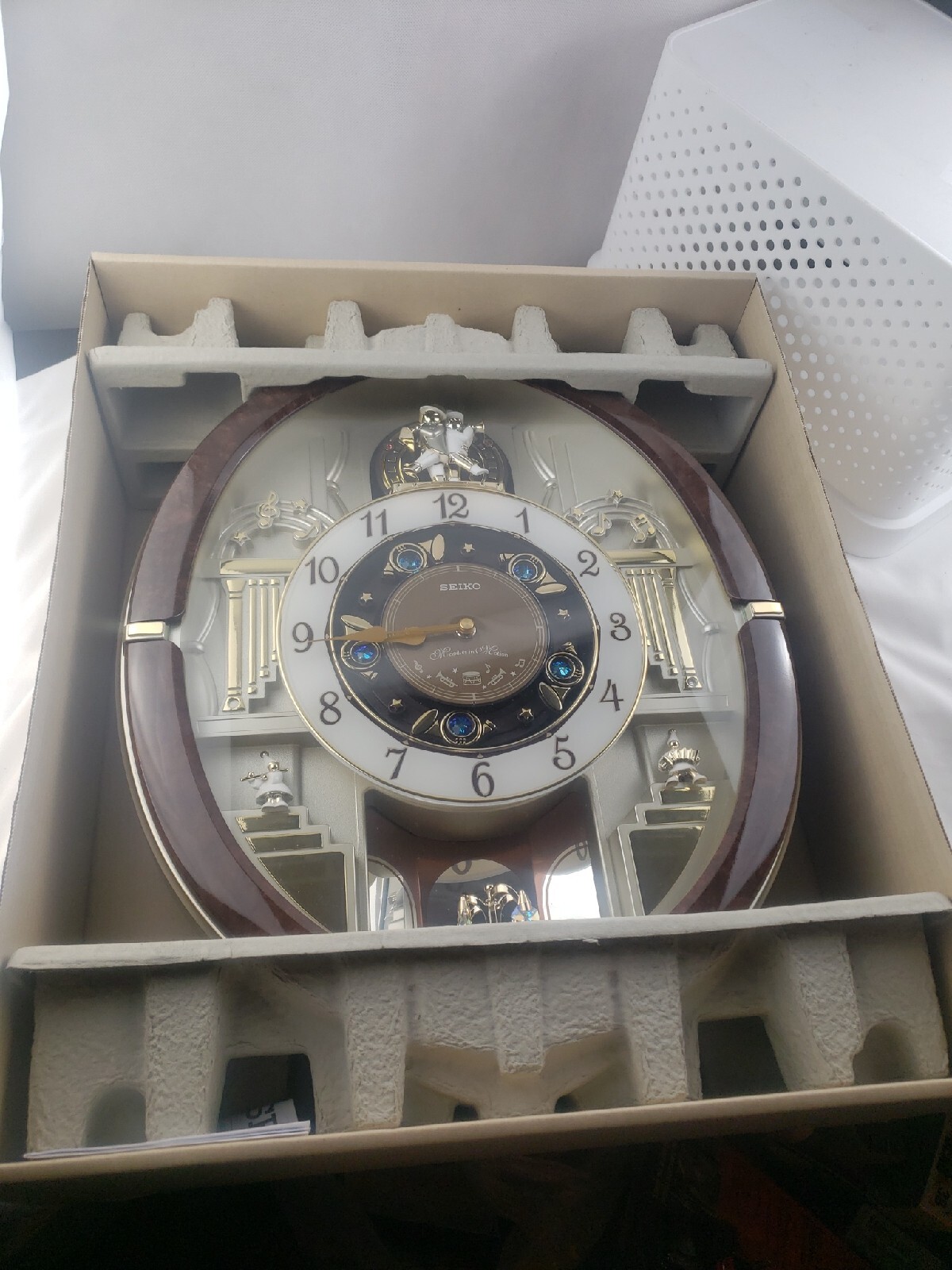 Seiko Melodies in Motion Pendulum Wall Clock #qxm487brh W/ Swarovski ...