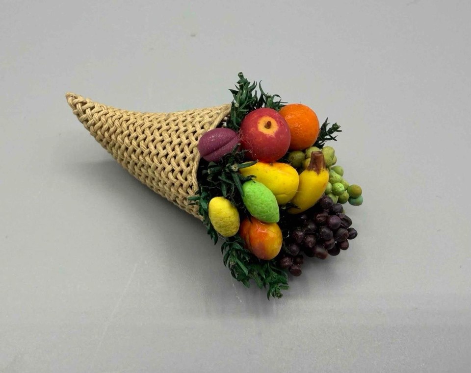 MINIATURE DOLLHOUSE 1:12 SCALE THANKSGIVING CORNUCOPIA - HEA-7873 | eBay