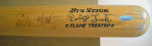 Carlton Pudge Fisk Auto Adirondack Big Stick FLAME TREATED P302F bat ...