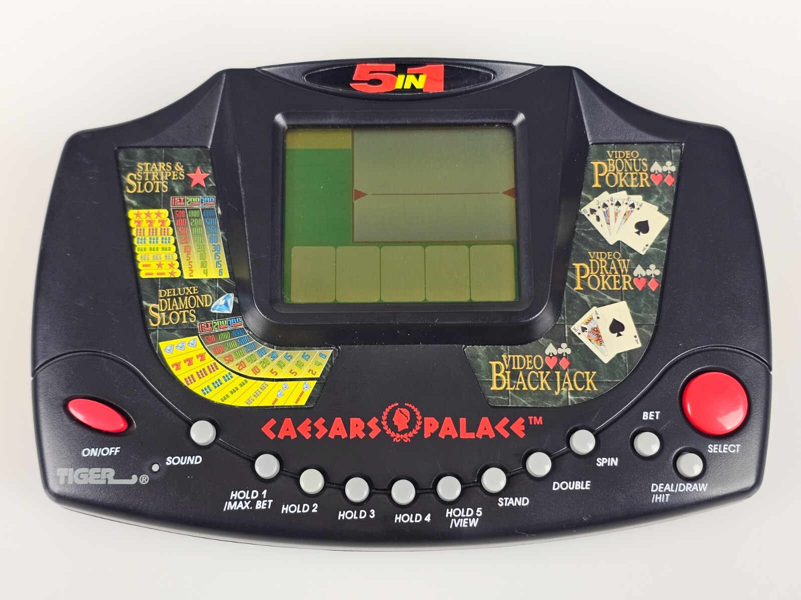 Caesars Palace 5 in 1 Handheld Casio Poker Slots Game Tiger Electronics ...