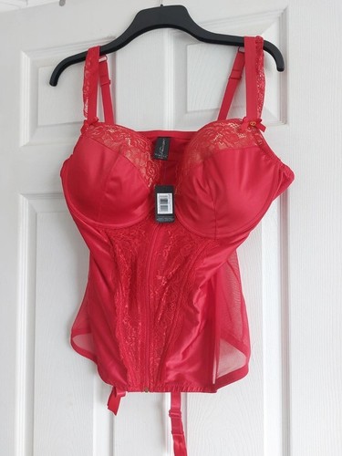 Lovehoney Plus Size 3X-4X Treasure Me Red Push Up Basque Corset ...
