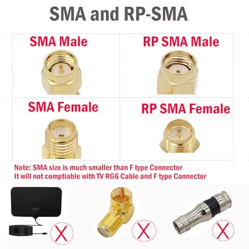 exgoofit SMA Adapter Kit, 18pcs, Gold Plated, with FPV Antennas, Ham ...