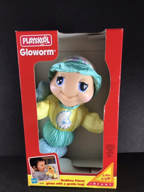 Playskool Gloworm 5770 Works Great Nylon Plush Glow Worm Doll 1998 ...