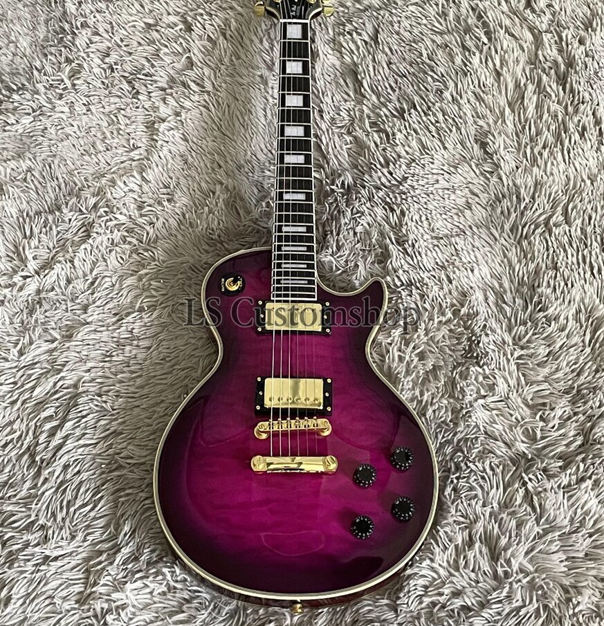 Custom Purple Burst LP Electric Guitar Mahogany Body Quilted Maple Top ...