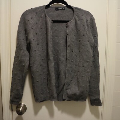 Mango Gray Textured Cardigan XS | eBay