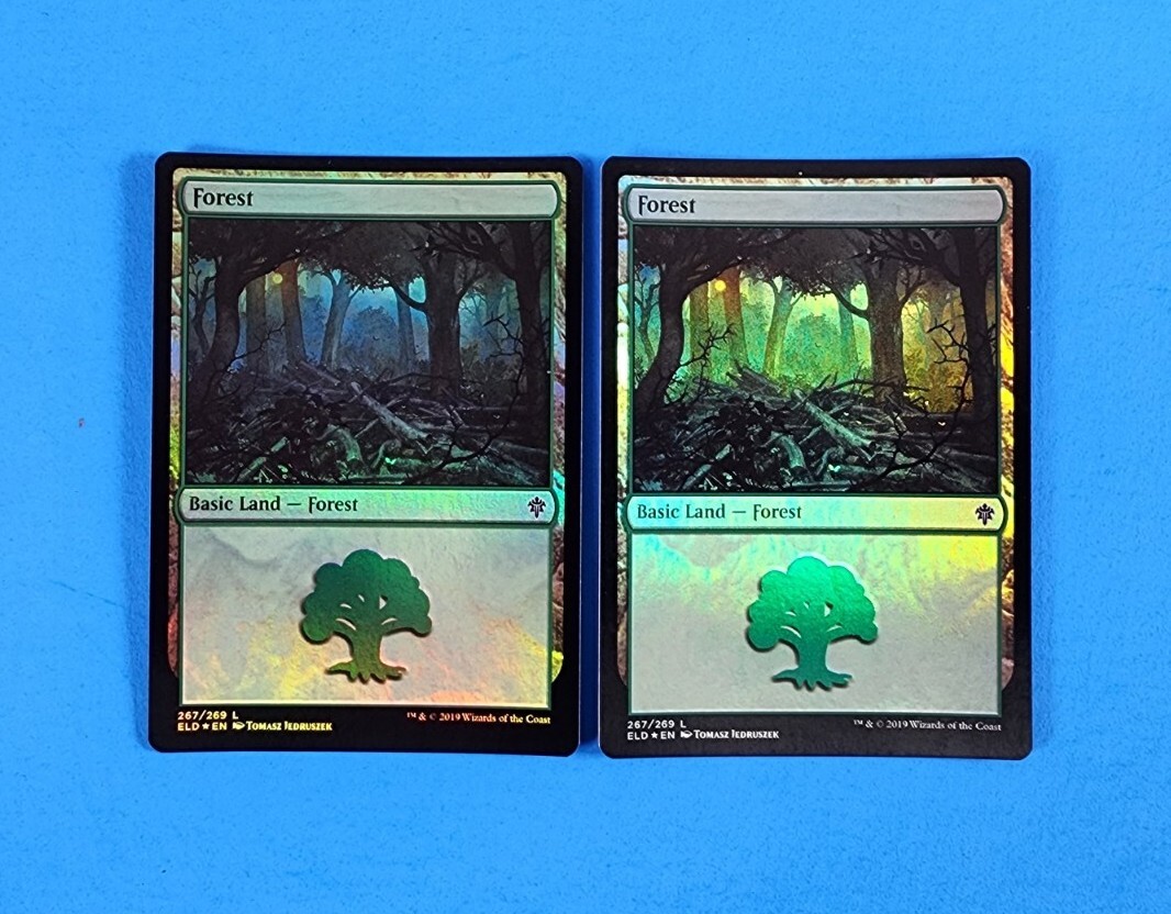 2x Forest Basic Land Throne of Eldraine 2019 Mtg Magic Card Green Mana ...