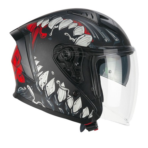 Casque Jet CGM 127X Deep Freaker Noir Rouge Mat ECE 22.06 | eBay