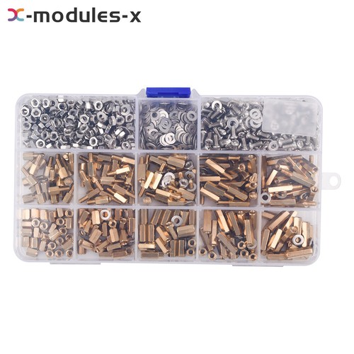 910PCS Hex Hexagon Copper Stud Screw Boxed Stud Set M3 Bolt Screw Round ...