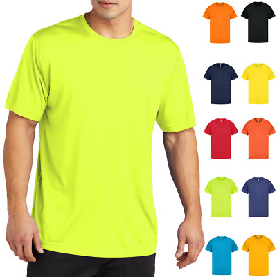 Mens Polyester T Shirt 100% Tech Tee Casual Training Top Quick Dry ...