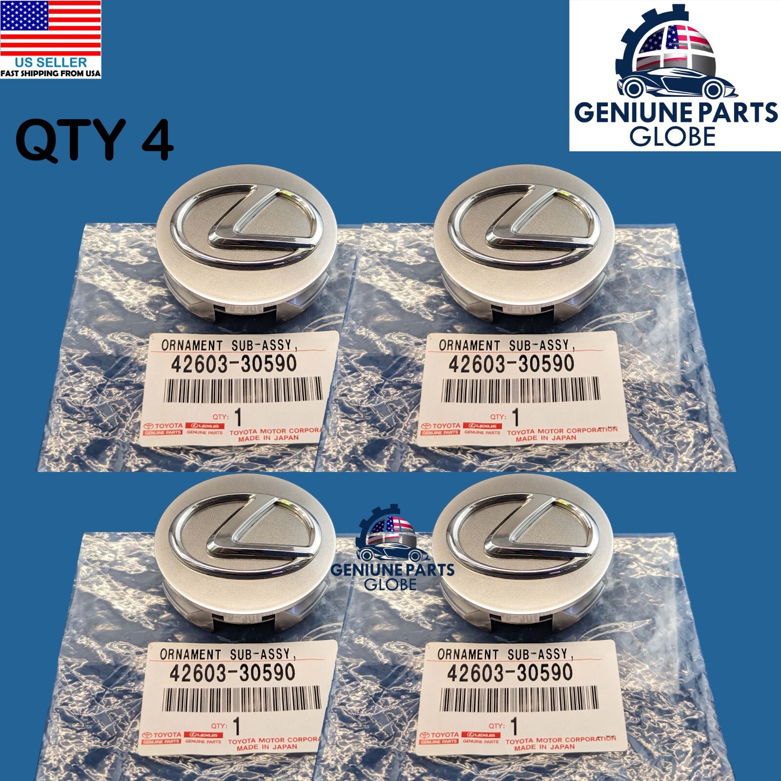 NEW GENUINE OEM LEXUS GS350 IS250 IS350 SC430 WHEEL HUB CENTER CAP SET ...