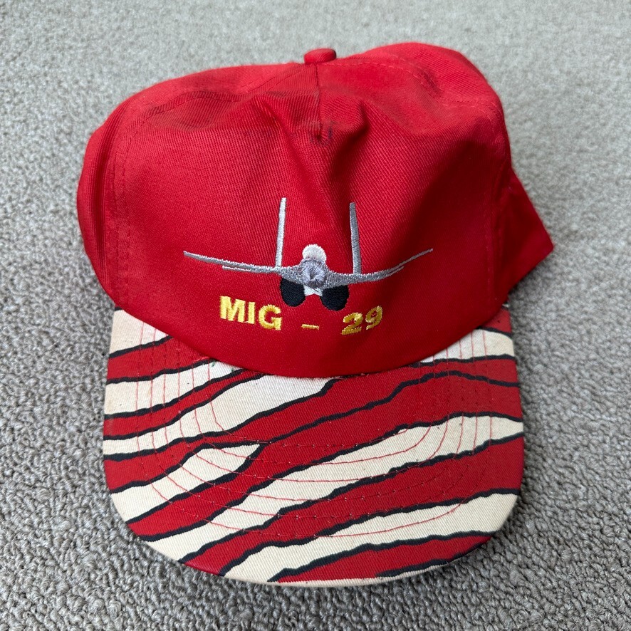 Mikoyan MiG-29 Fighter Jet Aircraft Hat Snapback Cap Red Stripes ...