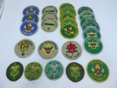 Lot of 25 Vintage Boy Scout & Adult Position Insignia Patches | eBay