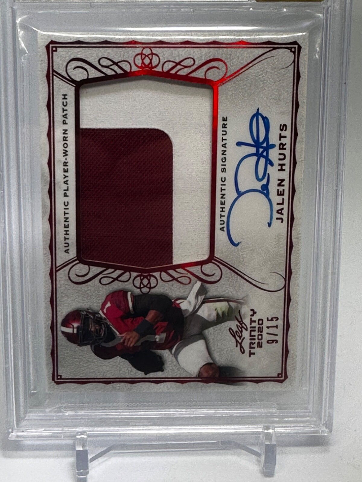 2020 Leaf Trinity Patch Auto Red Spectrum RC Jalen Hurts /15 BGS 9/10 ...