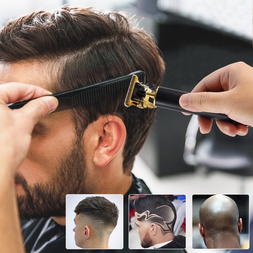 Hair Clipper Professional T Blade Trimmer Zero Gapped Hair Cutting Kit ...