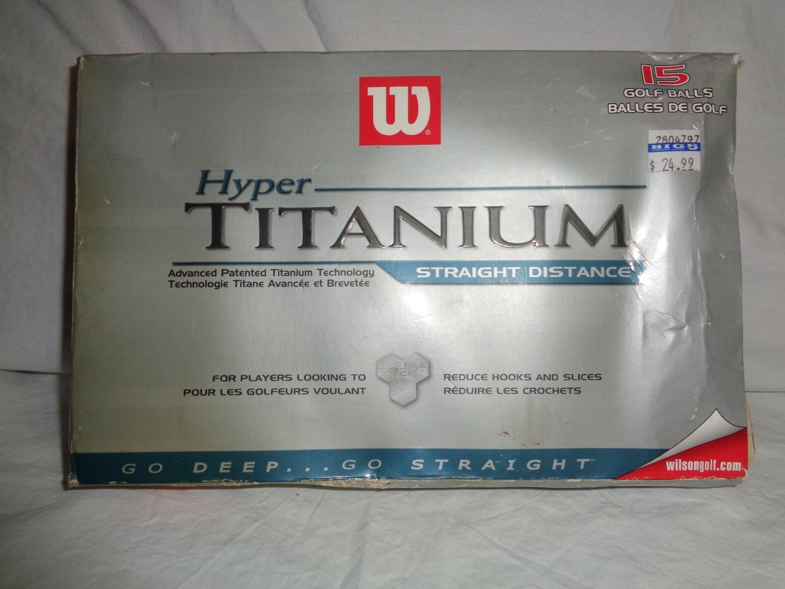 Set Of 15 Wilson Hyper Titanium Straight Distance Golf Balls - New In ...