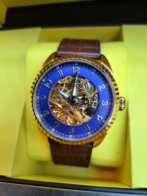 Gold/Blue Automatic Invicta Specialty Collection Stainless Steel Watch ...