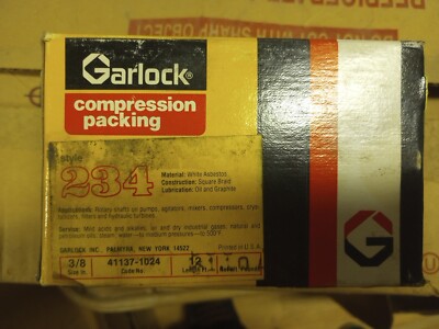 GARLOCK STYLE 234 COMPRESSION PACKING * NEW IN BOX * 3/8 | eBay