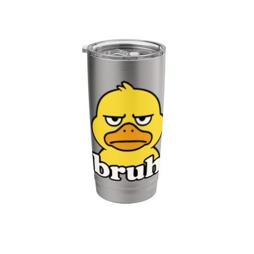 Funny Yellow Duck Bruh Meme Humor Animal Lover Boys Girls Stainless ...