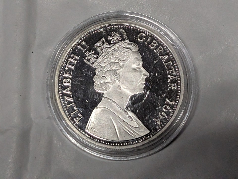 2004 Gibraltar silver proof five pounds £5 coin : D Day landings : 28 ...