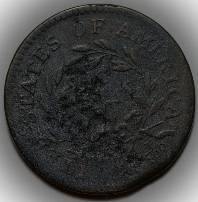 1795 Liberty Cap Large Cent - Plain Edge (S-78) - Corrosion - US 1c ...