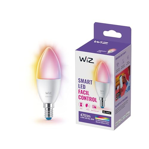 WiZ 40W B12 Color LED Smart Candle-Shaped Bulb - Pack of 1 - E26 ...