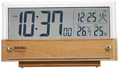 Seiko Clock Digital Alarm Weather Display Calendar 10.7cm Ship From ...