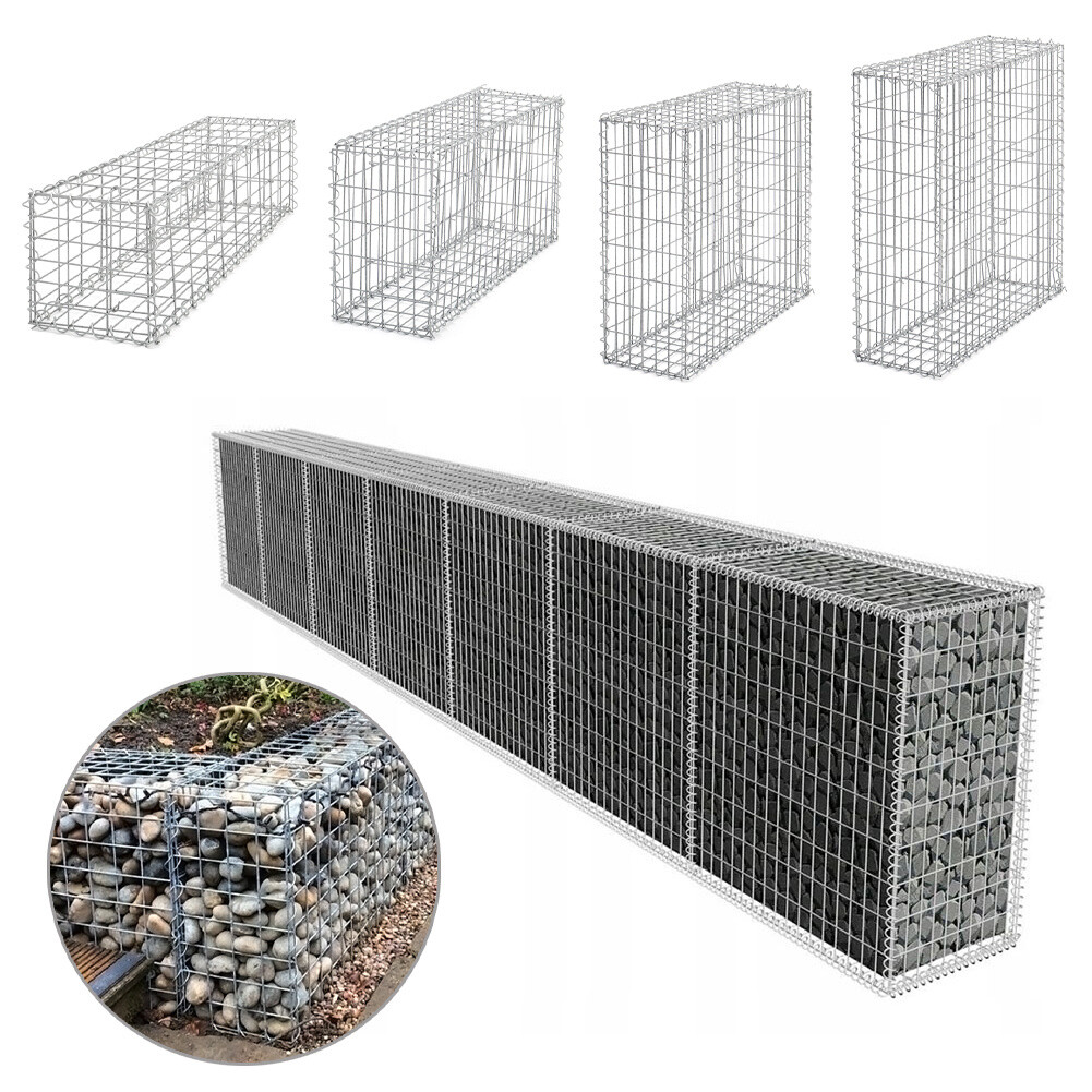 Retaining Wall Made With Wire Fence Stone Wall In Wire Mesh Hi Res