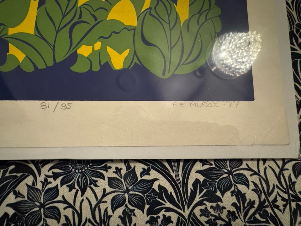 Super Rare 1977 Rie Munoz Print/Serigraph “Spring” Skunk Cabbage Juneau ...