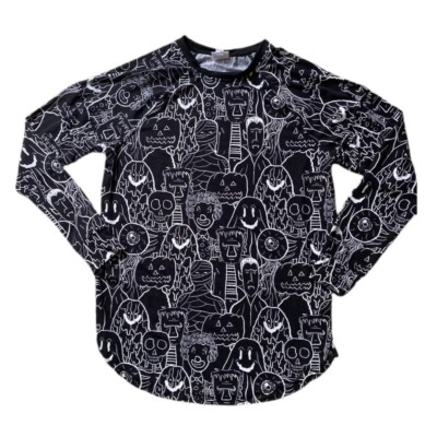 Lularoe Erin Halloween Black and White Clown Skull Frankenstein Pumpkin ...