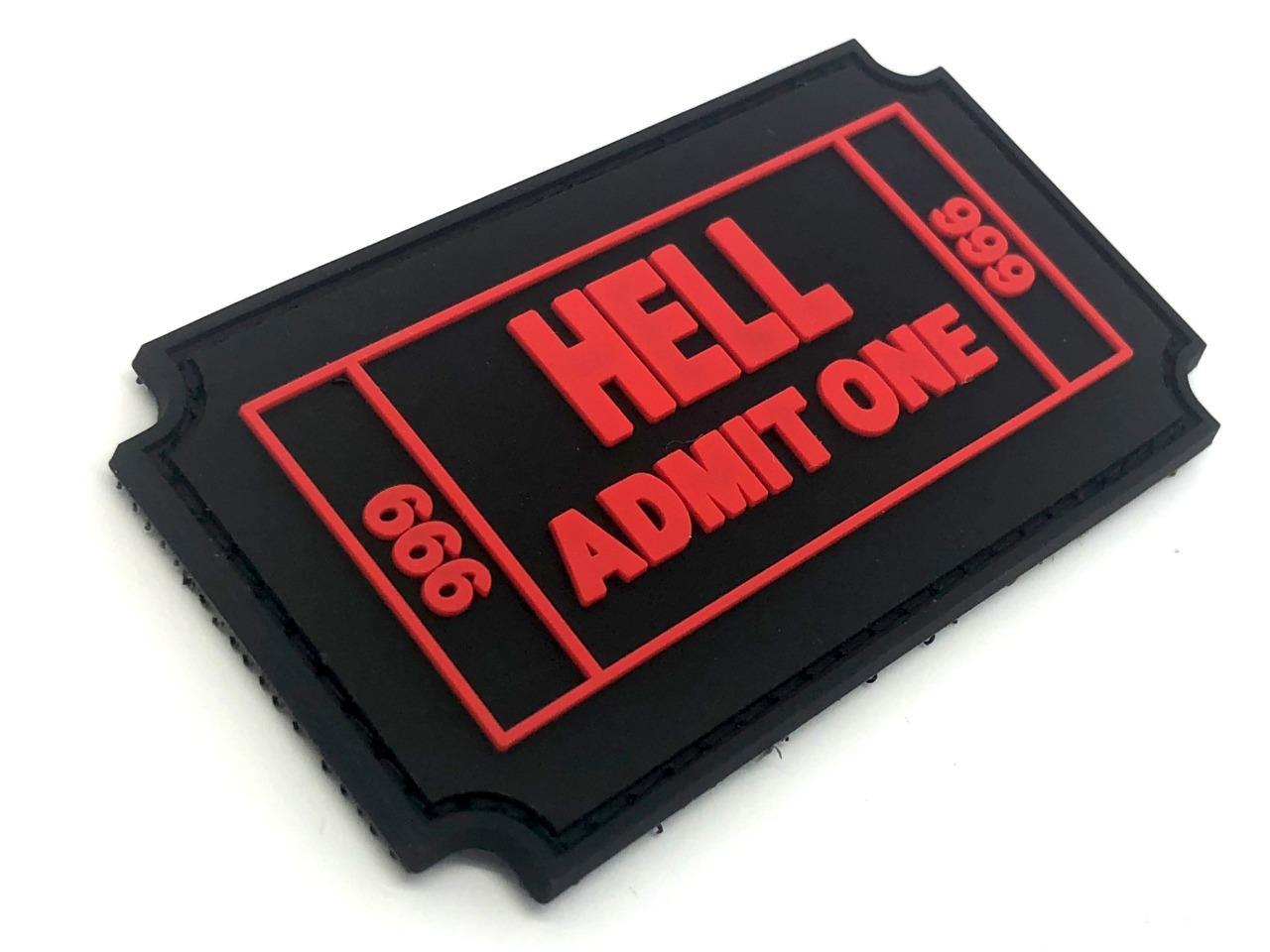 Hell Admit One 666 Ticket PVC Airsoft Paintball Patch | eBay UK