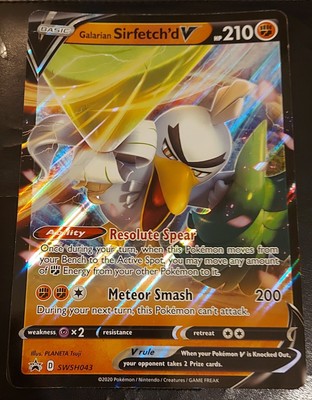Galarian SirFetch'd V Basic Full Art Massive Card Swsh043 | eBay UK