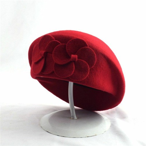 1pc Flowers Cashmere Berets Hats Painter Bonnet Wool Caps Women Fashion ...