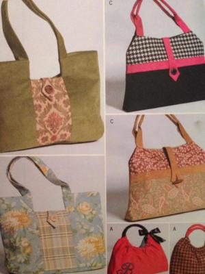 Butterick Sewing Pattern 4364 Three Lined Handbags Uncut Fashion ...