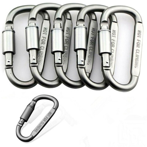 5XAluminum Snap Hook Carabiner D-Ring Screw Key Chain Clip Lock Camping ...